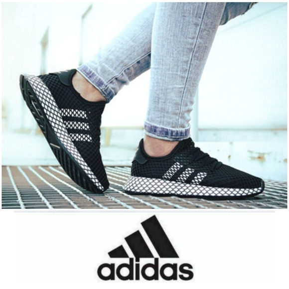 adidas | Shoes | Adidas Black White Stripes Mesh Running Sneakers ...